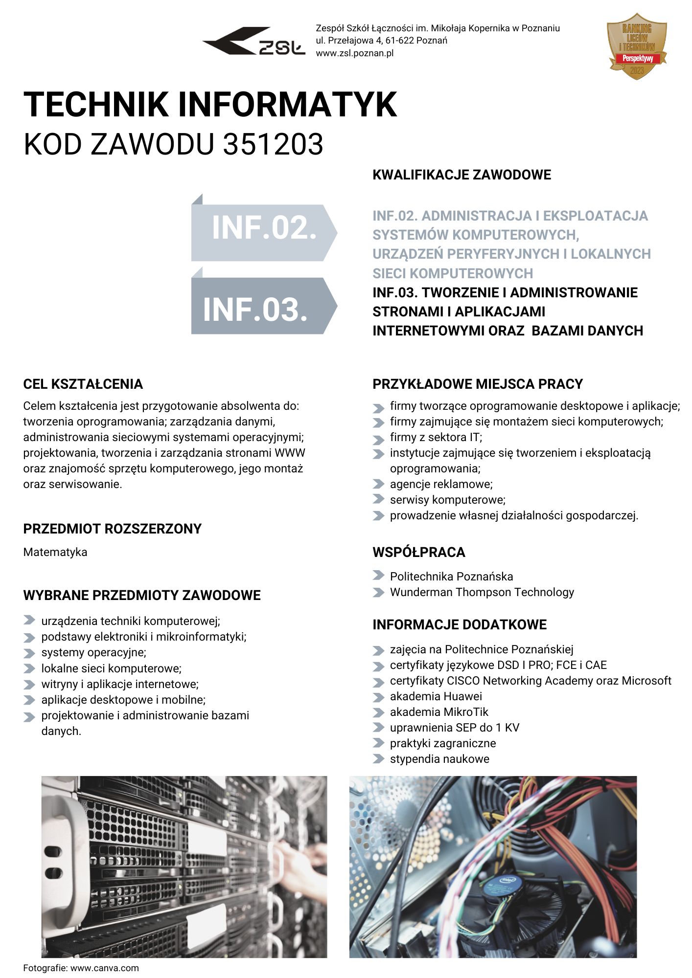 Technik informatyk - Zespół Szkół Łączności